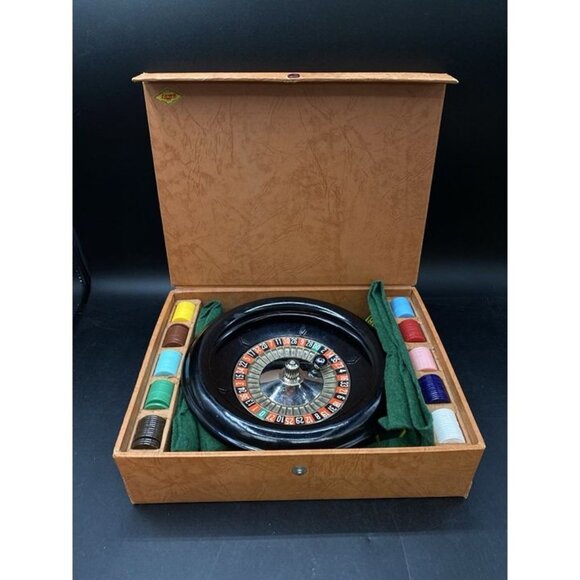 ES Lowe | Toys | Bakelite Mini Roulette Wheel 8 Case Chips Es Lowe Read ...